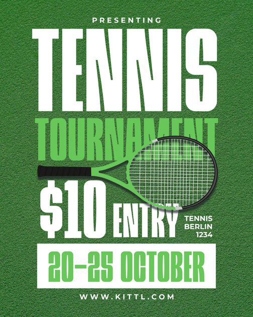 Tennis Tournament Poster Design Template — Customize it in Kittl