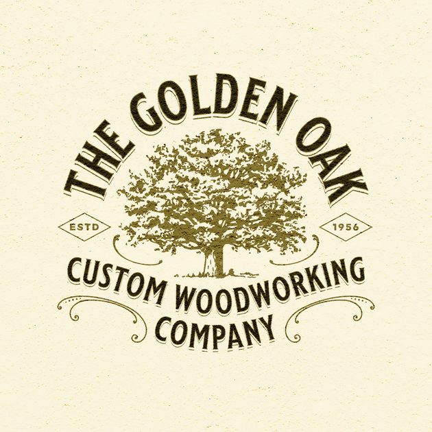 The Golden Oak - Woodwork Logo Design Template — Customize it in Kittl