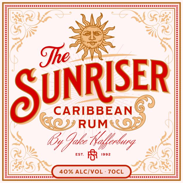 The Sunriser Caribbean Rum - Vintage Label Design Template — Customize ...