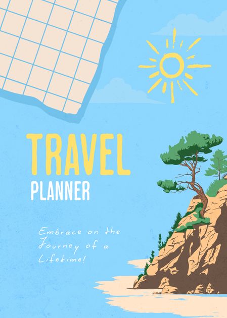 Travel Planner Cover Design Template — Customize it in Kittl