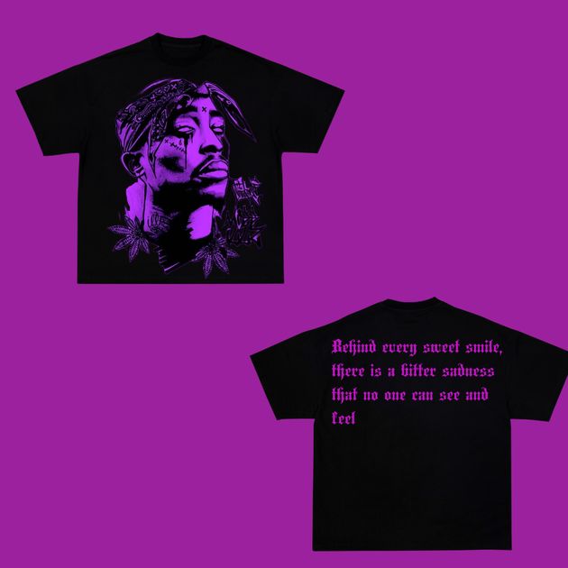 Tupac graphic tee T-Shirt Design Template — Customize it in Kittl