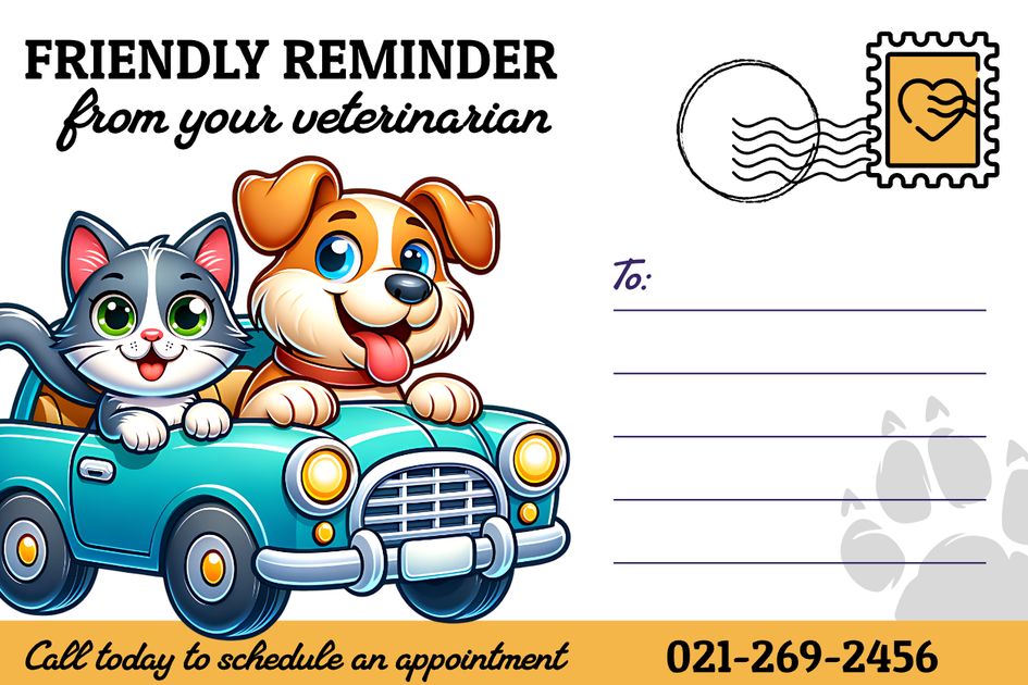 Vet Appointment Reminder Card Design Template — Customize it in Kittl