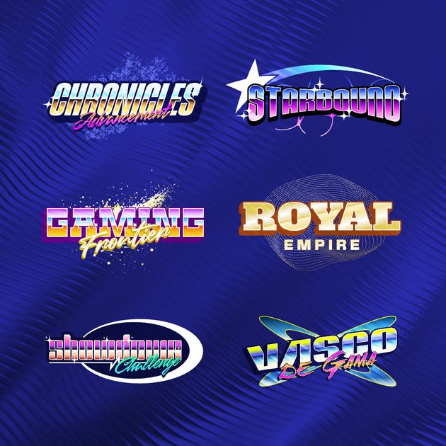 Vibrant Retro Futuristic Logo Collection Design Template — Customize it ...
