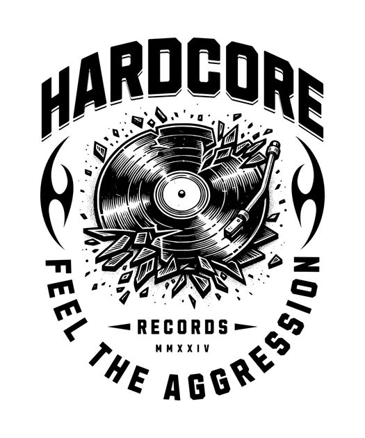 Vinyl records broken hardcore music Design Template — Customize it in Kittl