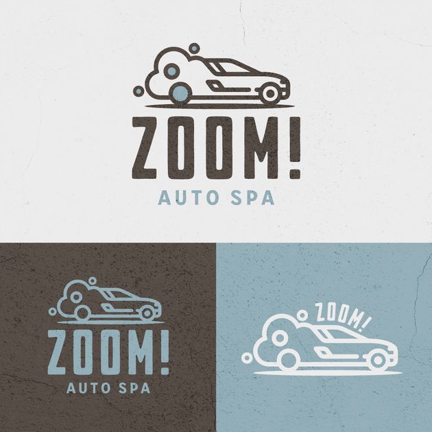 Zoom! Auto Spa - Carwash Logo Design Template — Customize it in Kittl
