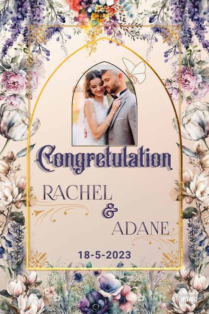 wedding congratulation card Card Design Template — Customize it in Kittl