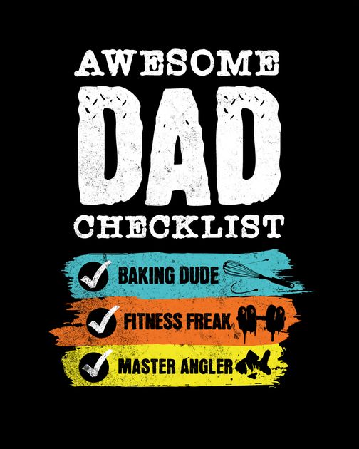 Awesome Dad Checklist T-Shirt Design Template — Customize it in Kittl