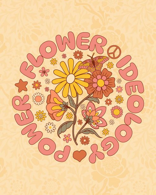 Flower Power Ideology - Hippie T-Shirt Design Template — Customize it ...