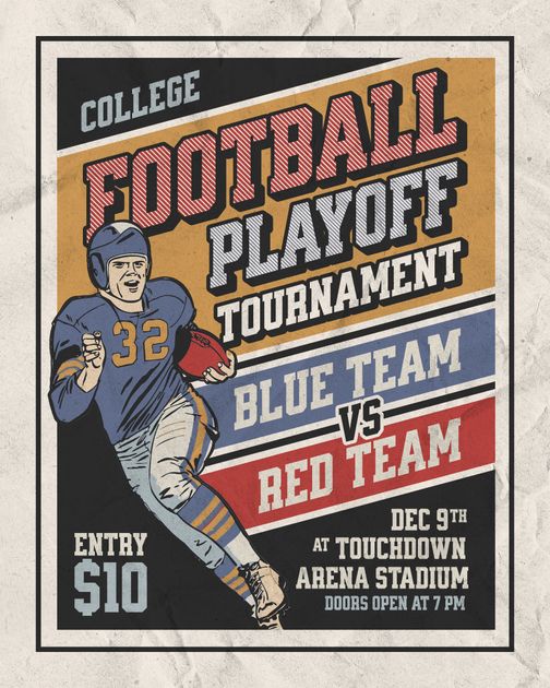 Football Playoff Tournament - College Rugby League Poster Design ...