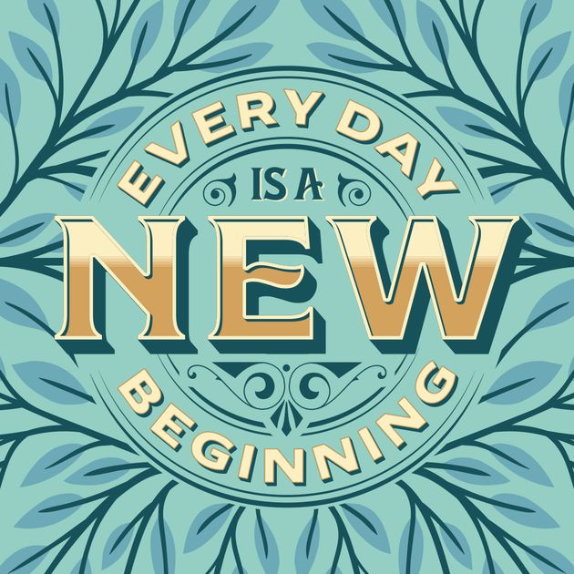 New Beginning - Motivational Badge Poster Design Template — Customize ...