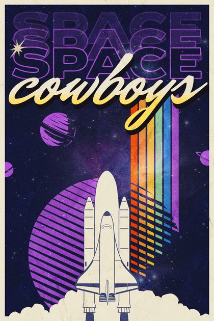Space Cowboys 80s Retro Poster Design Template — Customize it in Kittl