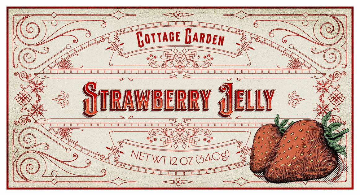 Strawberry Jelly Label Label Design Template — Customize it in Kittl