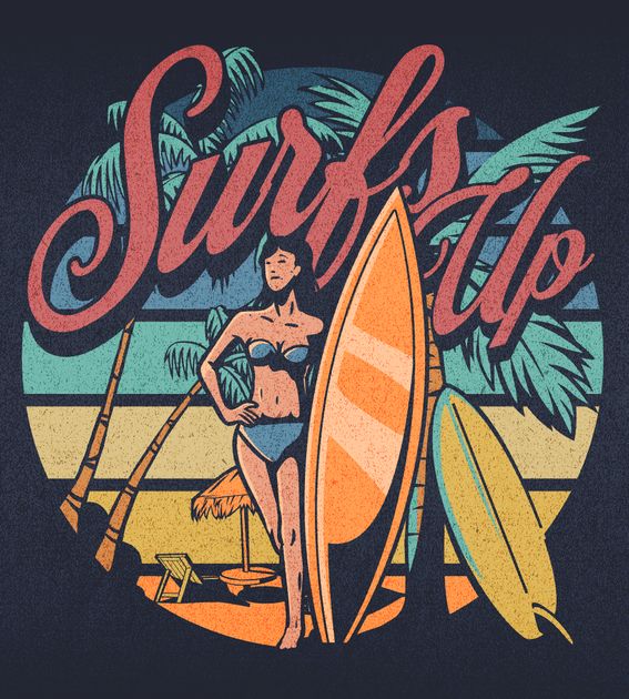 Surf's Up T-Shirt Design Template — Customize it in Kittl