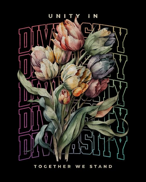 Unity in Diversity T-Shirt Design Template — Customize it in Kittl