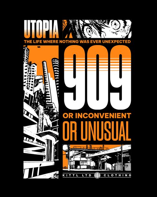 Utopia 909 - Anime Streetwear T-Shirt Design Template — Customize it in ...