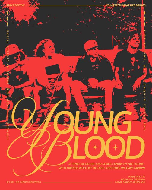Young Blood Poster Design Template — Customize it in Kittl