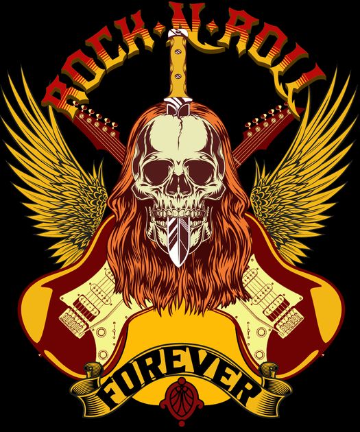 rock & rool foreever T-Shirt Design Template — Customize it in Kittl