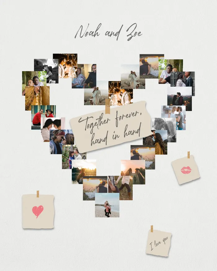 Heart Photo Collage Maker Personalised Collage Heart Shape Photo